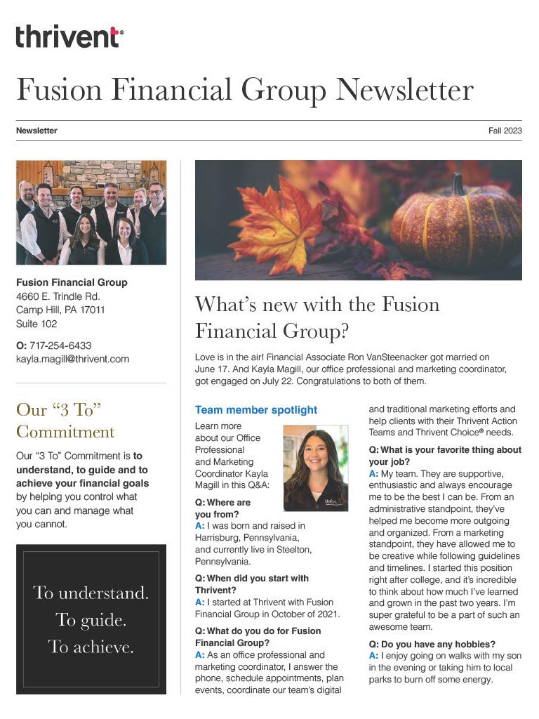 Fusion Financial Group, Financial Advisor in Camp Hill, PA | Thrivent